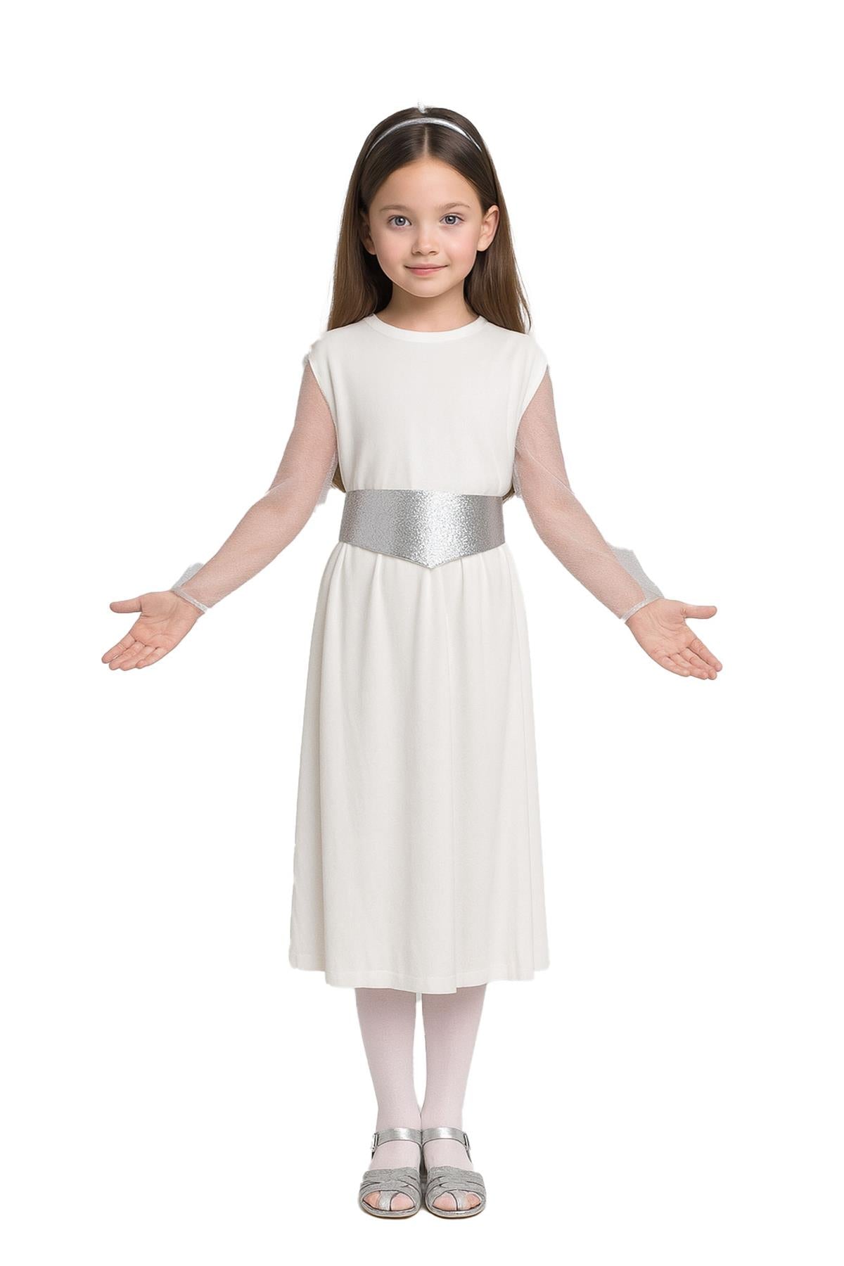 NEW Angel Nativity Dress, Belt and Halo Girls Christmas Fancy Dress Co ...