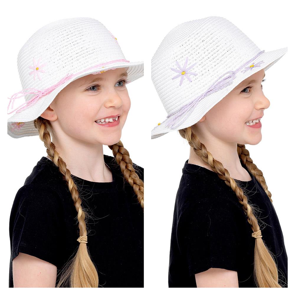 Kids Straw Hat Summer Beach Sun Hat Floppy Foldable With Wide Brim For ...