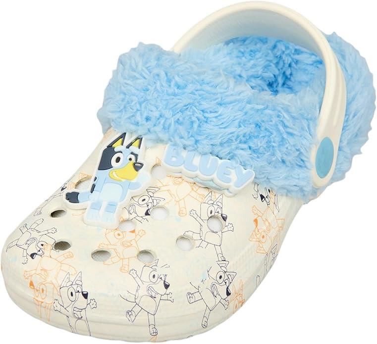 Officially Licensed Bluey Kids Fleece-Lined Clogs with Soft Plush Inte ...